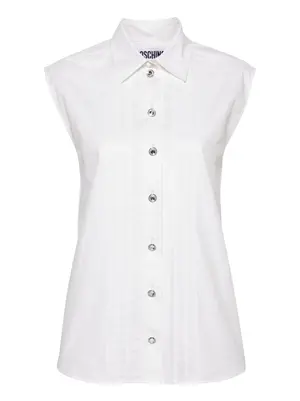 Moschino Pintuck Sleeveless Shirt - White