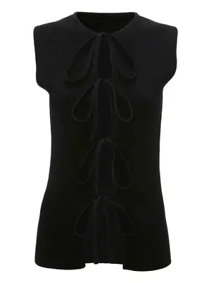 JW Anderson Bow-tie Ribbed Tank Top - Black