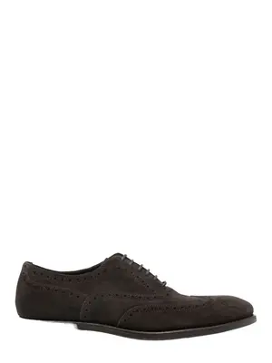 HENDERSON BARACCO Stacked-heel Suede Brogues - Brown