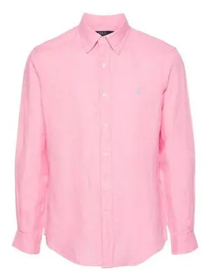 Polo Ralph Lauren Polo Pony-embroidered Linen Shirt - Pink