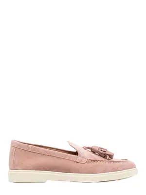 Santoni Tassel Detail Suede Loafers - Pink