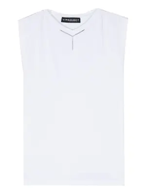 Y/project Logo-appliqué Tank Top - White