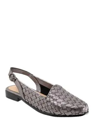 Trotters Lea Slingback Flat - Pewter