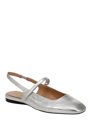Naturalizer Connie Slingback Mary Jane Flat - Silver Leather
