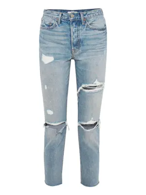 GRLFRND GRLFRND Cropped Slim-Leg High-Rise Jeans