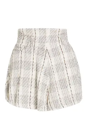 IRO PARIS Vanko Metallic Checked Tweed Shorts - Ivory