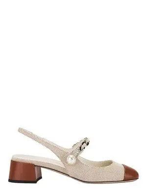 Miu Miu Slingback Heel - Naturale & Brandy