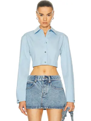 Alexander Wang Long Sleeve Cropped Top - Cerulean