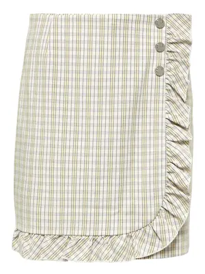 Tory Burch Ruffled Pinstripe Skort - White
