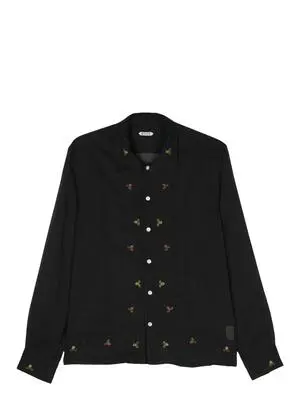 BODE Beaded Framboise Semi-sheer Shirt - Black