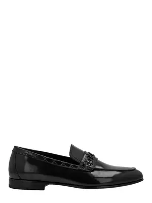 Philipp Plein Logo-plaque Leather Loafers - Black