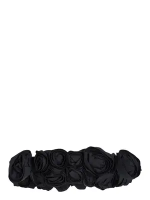 Giambattista Valli Rose-embellished Cropped Top - Black