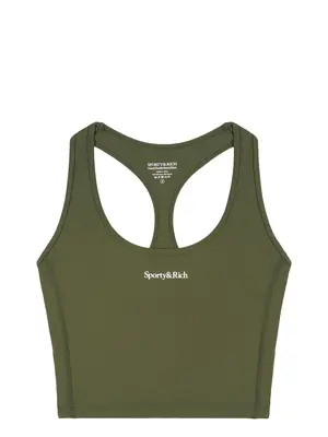 SPORTY & RICH Serif Logo Sports Tank Top - Green
