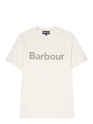 Barbour Logo-print Cotton T-shirt - Neutrals