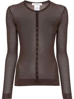 LEMAIRE Long-sleeve Ribbed Top - Brown