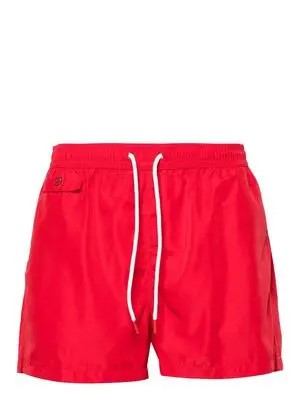 Kiton Drawstring-waist Swim Shorts - Red