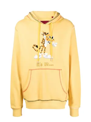 MOSTLY HEARD RARELY SEEN Mostly Heard Rarely Seen 8-Bit Graphic-Print Cotton Hoodie Yellow