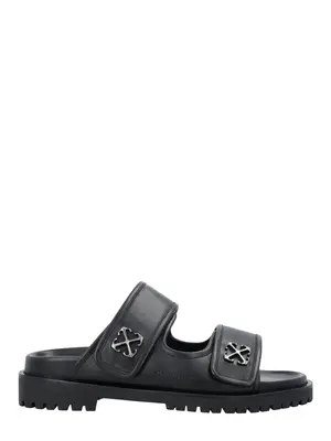 Off-White Arrows-motif Leather Sandals - Black