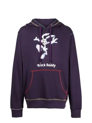 MOSTLY HEARD RARELY SEEN Graphic-print Cotton Hoodie - Purple