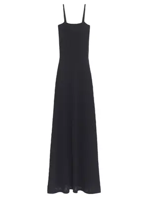 BARRIE Knitted Cashmere Lace Maxi Dress - Black