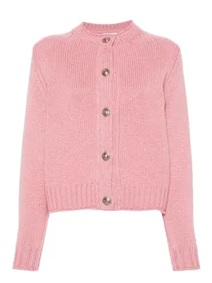 BARRIE Long-sleeve Cashmere Cardigan - Pink