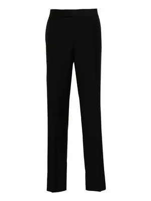 LARDINI Tapered Wool Trousers - Black