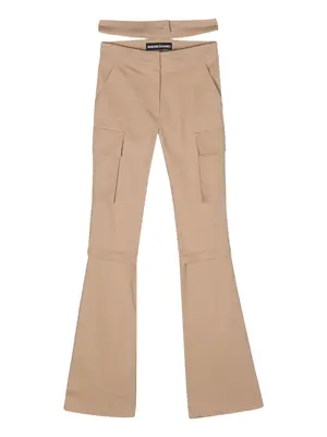 ANDREĀDAMO Detachable-panels Flared Cargo Trousers - Neutrals