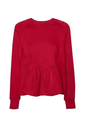 IOANA CIOLACU Calypso Ruched Sweatshirt - Red