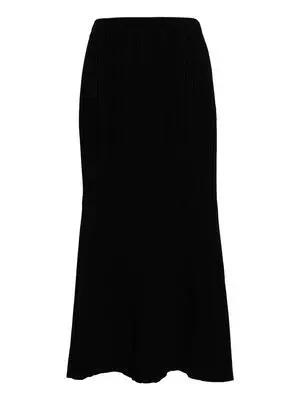 SELF-PORTRAIT Ribbed-knit Mermaid Skirt - Black