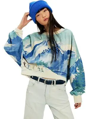 Free People Gaia Graphic Sweatshirt Ski Combo