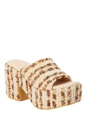 Matisse Como Platform Sandals - Natural Multi Raffia