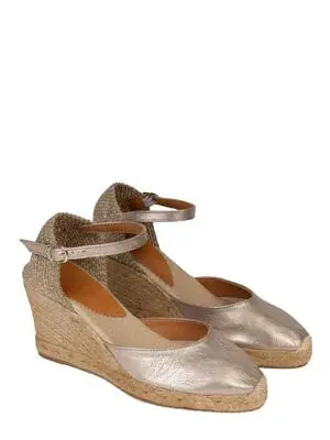 Penelope Chilvers Metallic Espadrille Wedge - Pewter
