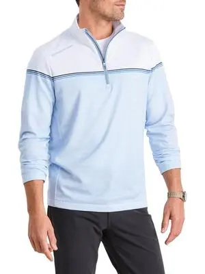 Vineyard Vines Sankaty Stripe Half-zip Performance Pullover - Club Blue