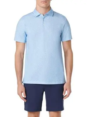 Bugatchi Victor Ooohcotton® Golfer Print Polo - Azure