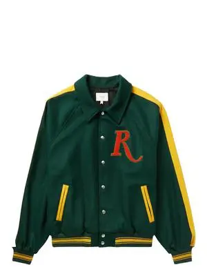 Rhude Striped Logo-appliquéd Varsity Jacket - Green