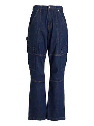 Simkhai Axelle High-rise Straight-leg Jeans - Dark Denim