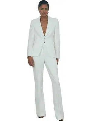 ATELIER Camille Slim Flared Suit Trousers - Ivory