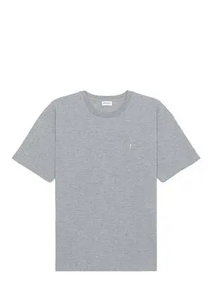 Saint Laurent T-shirt Large Bord In Grey - Jaune & Bleu