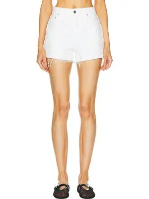 GRLFRND Eliana High-rise Denim Shorts - White Rip