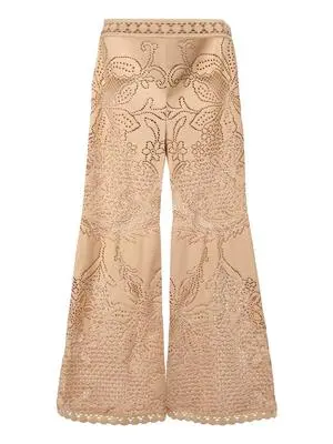 Valentino Garavani Guipure Lace Wide-leg Pants - Pink