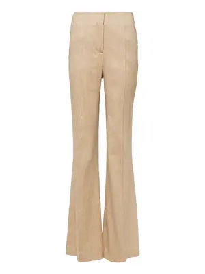 Veronica Beard Komi Flared Linen-blend Pants - Beige