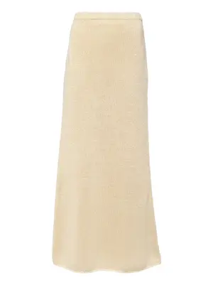 THE ROW Fumaia Knitted Silk Maxi Skirt - White