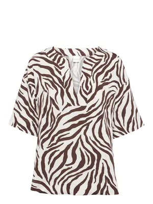 Max Mara Siberia Zebra-print Jersey Top - Multicoloured