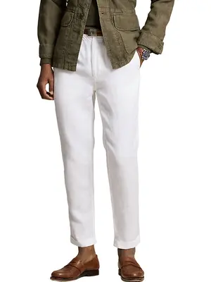 Ralph Lauren Lateef Slim Tapered Linen Pants - Ceramic White