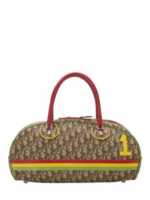 Dior Trotter Coated Canvas Rasta Bowler Bag - Brown