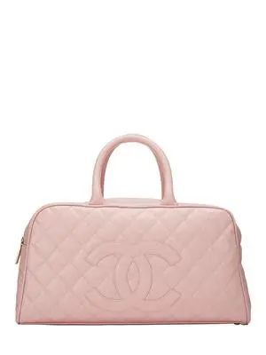 Chanel Quilted Caviar Bowler - Pink