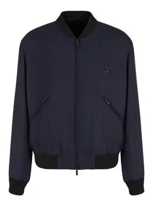 Giorgio Armani Cashmere And Silk Canvas Blouson - Navy Blue