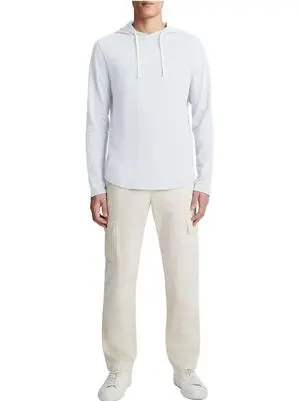 Vince Textured Cotton Hoodie - Blue