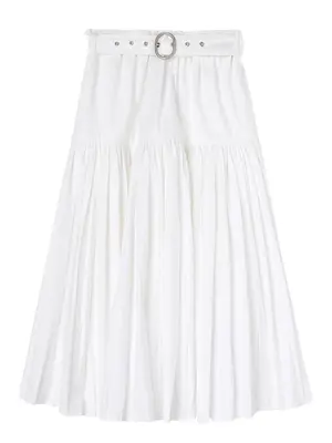JIL SANDER Pleated Midi Skirt - White