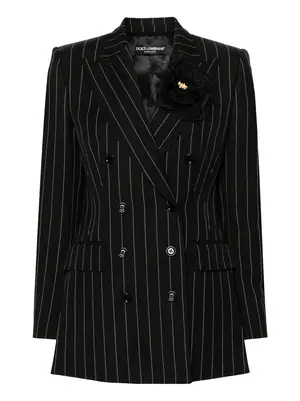 Dolce & Gabbana Pinstripe Double-breasted Blazer - Black